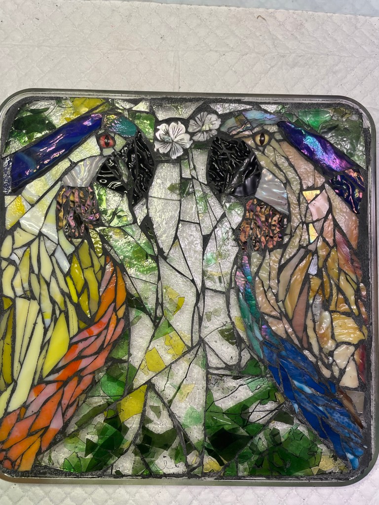 Chatty Parrots - Marvelous Mosaic Fine Art